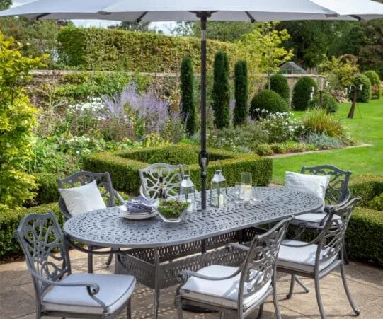 Hartman Capri 4 Seat Round Set In Antique Grey Garden Furniture